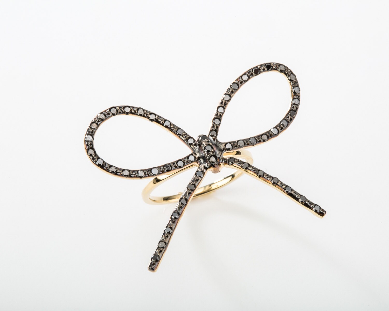 Diamond Big Ribbon Ring | Etsy