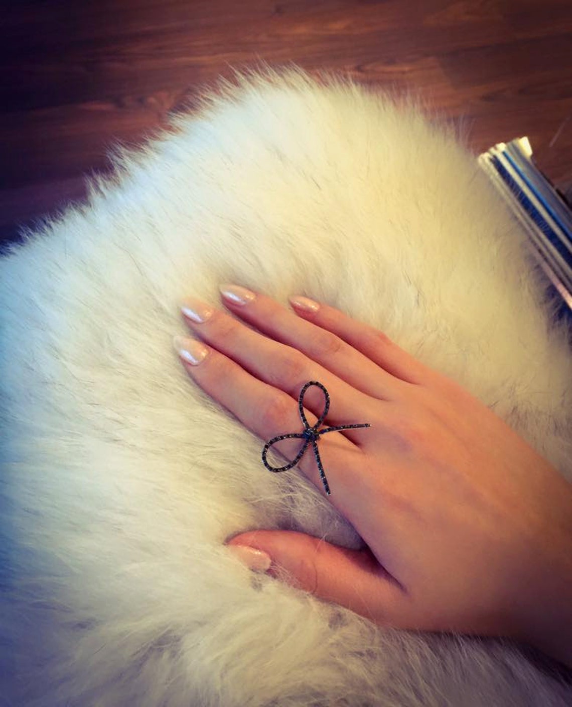 Diamond Big Ribbon Ring | Etsy