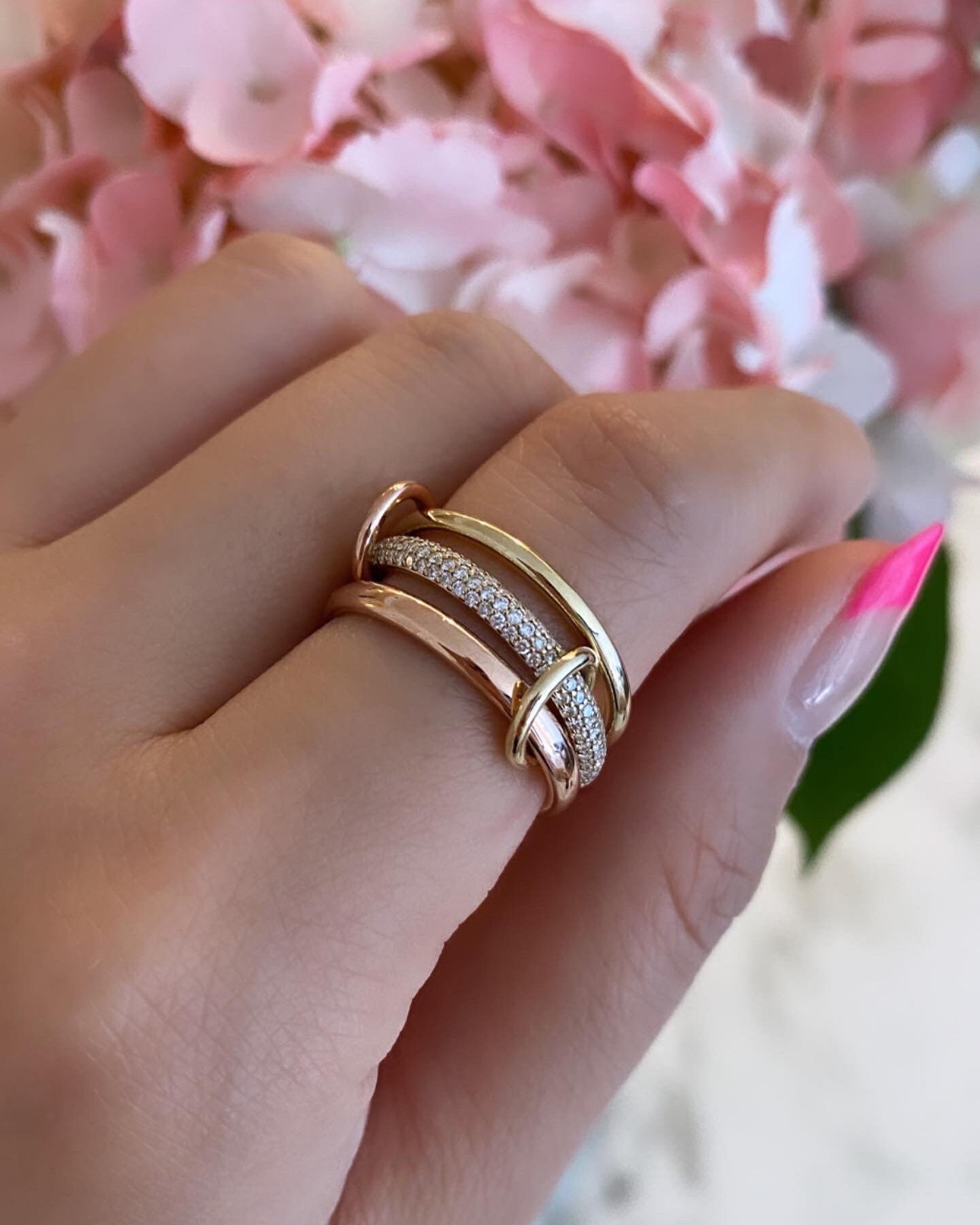 3 Stackable Rings at One With Connector small Full Eternity - Etsy