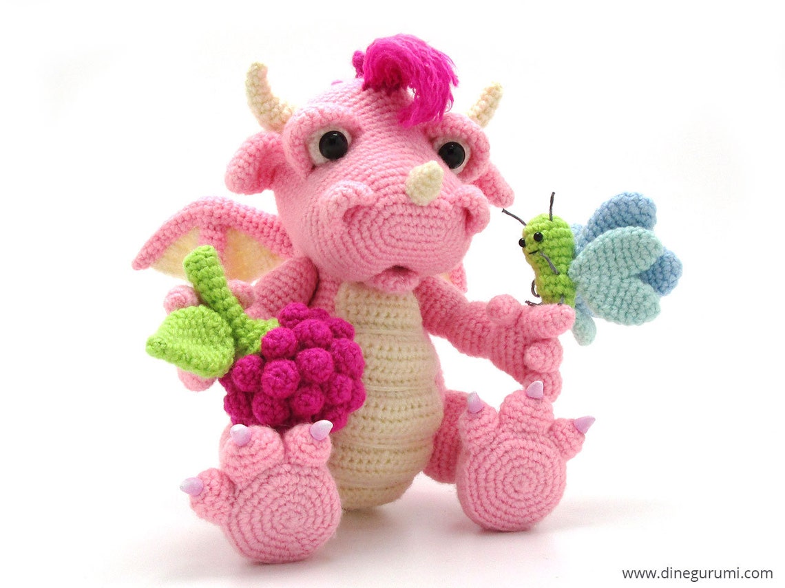 Raspberry Dragon Amigurumi Crochet Pattern Dragon - Etsy