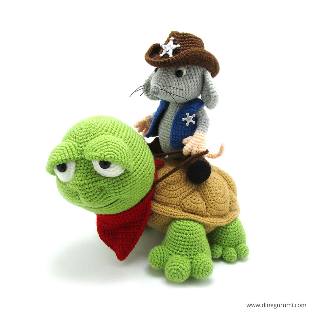 Sheriff Mouse and Turtle - Amigurumi Crochet Pattern From Dinegurumi ...