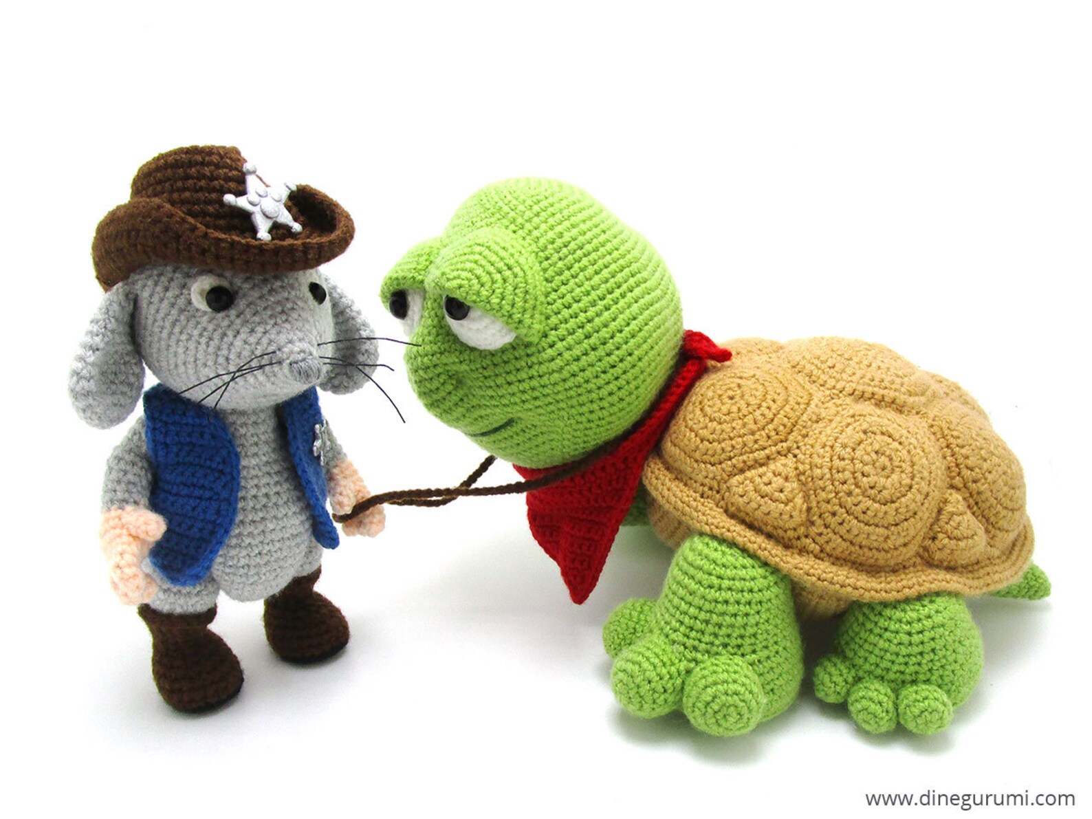 Sheriff Mouse and Turtle - Amigurumi Crochet Pattern From Dinegurumi ...