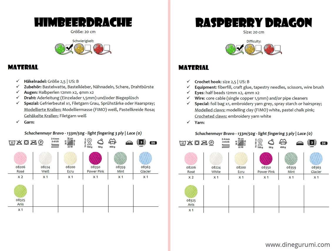 Raspberry Dragon Amigurumi Crochet Pattern Dragon - Etsy