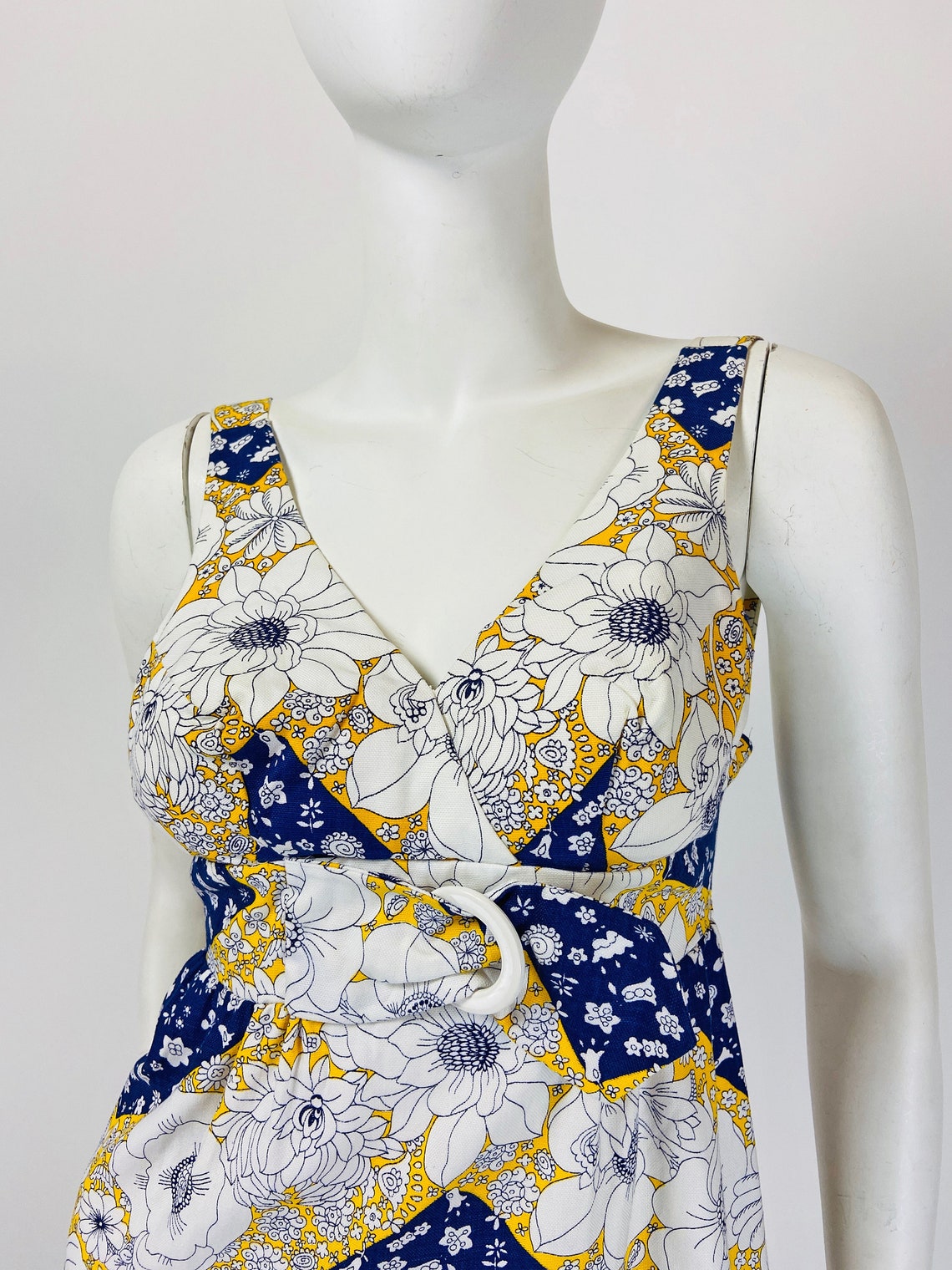 Vintage 60s Mod Mini Dress 60s Sundress. Cotton Mini Dress - Etsy