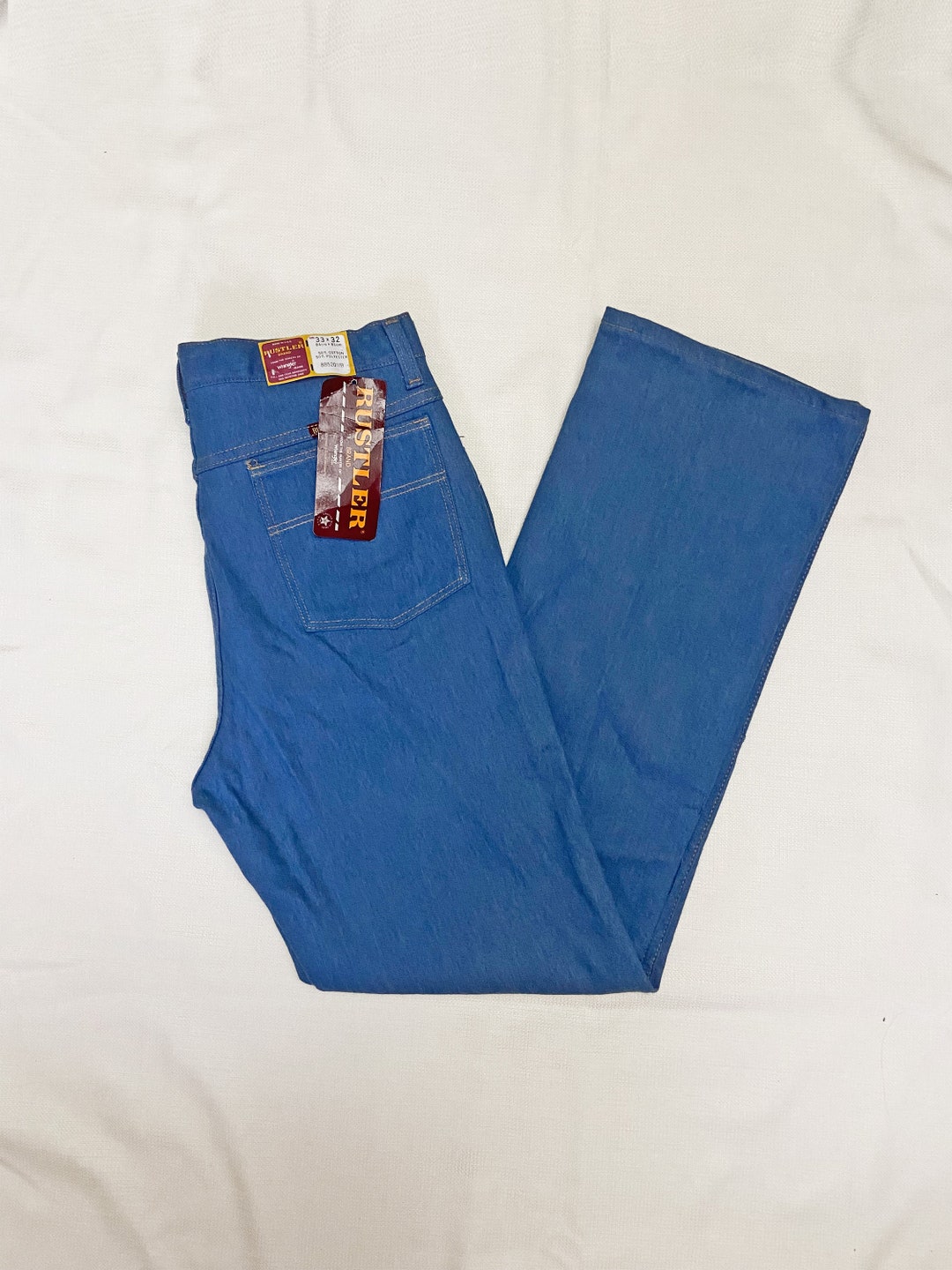 32 X 31 Vintage 70s Rustler Jeans, Boot Cut Jeans, Wrangler Western ...