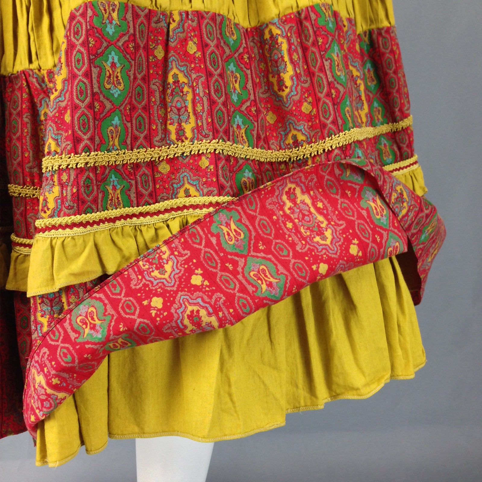 Vintage 50s Patio Skirt Mexican Fiesta Skirt Rockabilly | Etsy