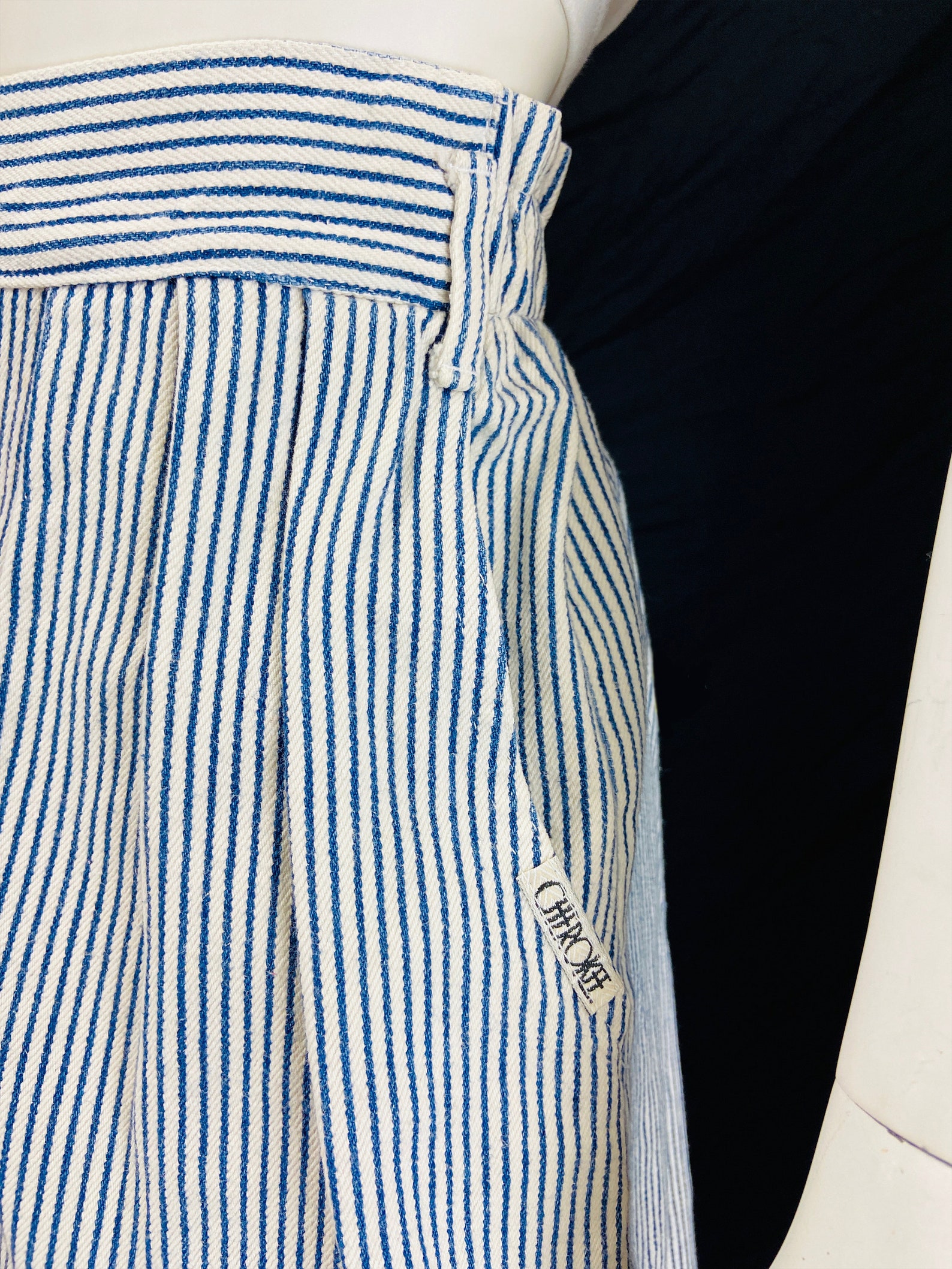 Engineer Jean Shorts High Waisted Denim Shorts Striped Denim - Etsy