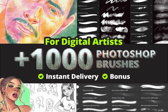 Digital Artist Bundle With More Than 1000 Photoshop Brushes - Etsy