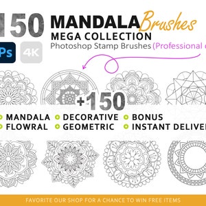 Mandala Brushes Bundle +150 Collection for Photoshop - Etsy