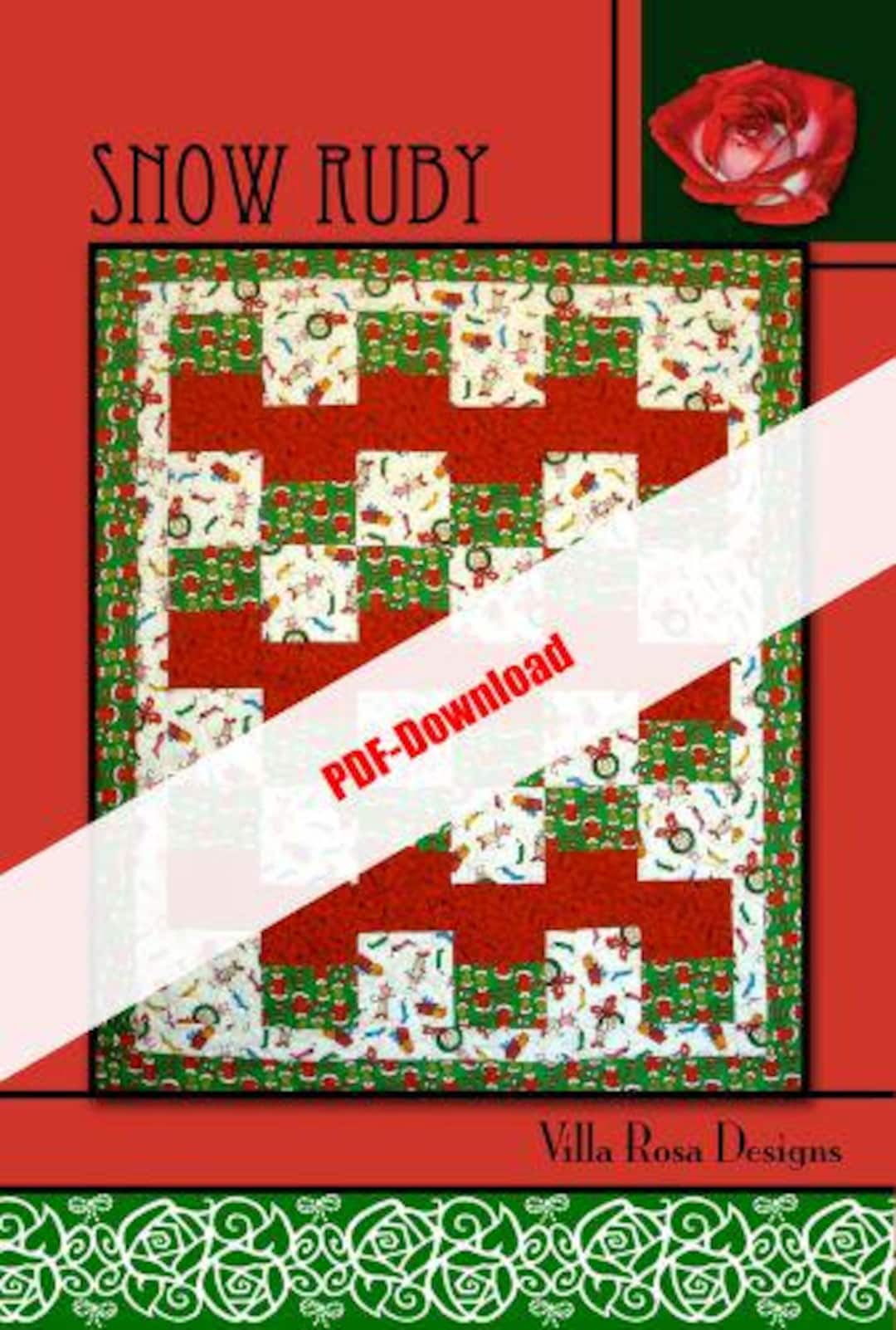 Snow Ruby A 3 Yard Quilt by Villa Rosa Designs 47x56 PDF DOWNLOAD ONLY - Etsy
