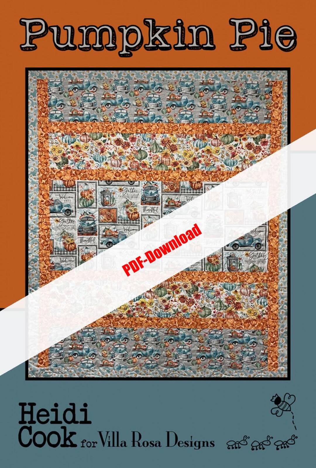 Pumpkin Pie Quilt Pattern by Heidi Cook - 49x60 (PDF Download) - Etsy