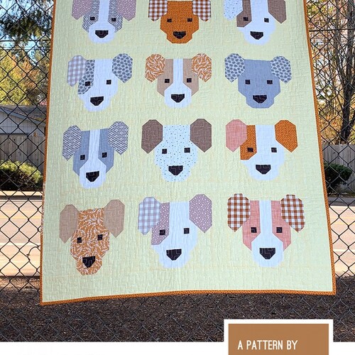 The Puppies pieced Quilt & Pillow Pattern By: Elizabeth - Etsy