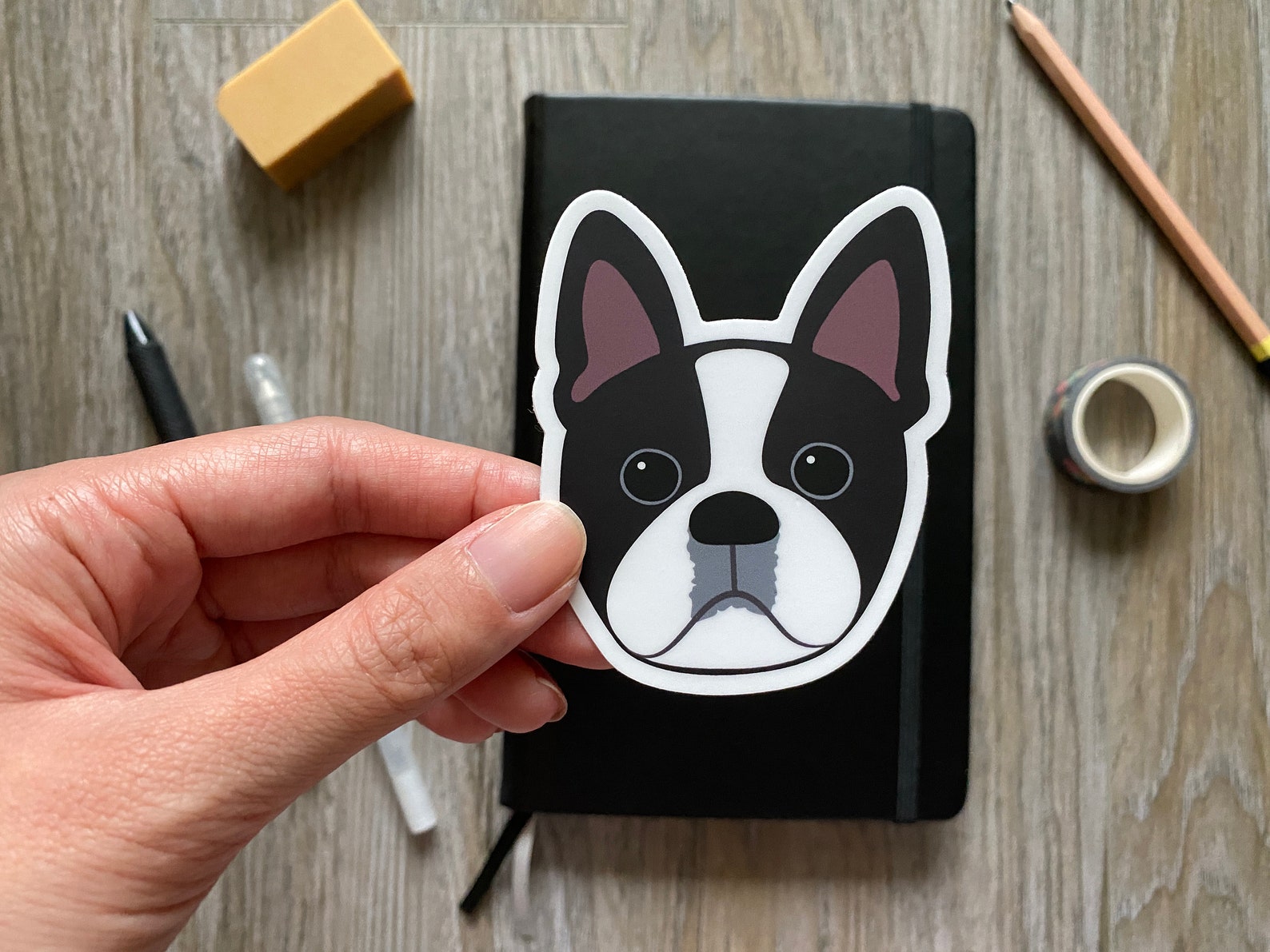 Boston Terrier Vinyl Sticker - Etsy