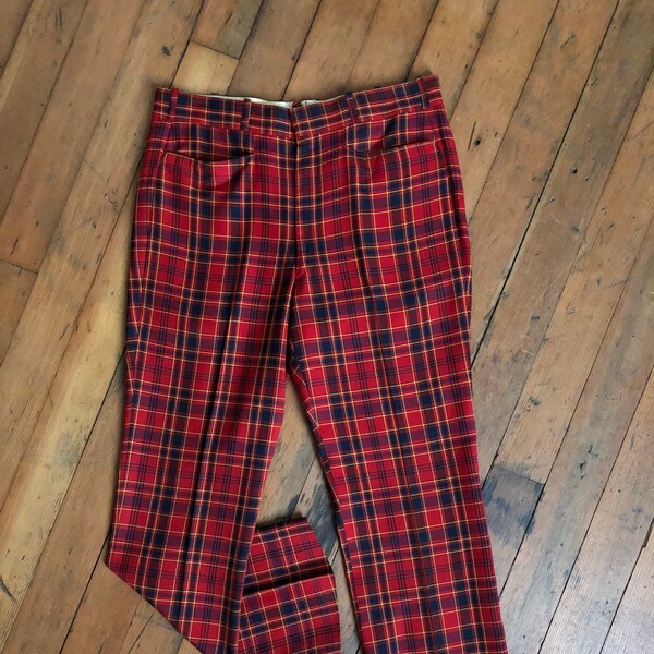 Red Plaid Pants - Etsy