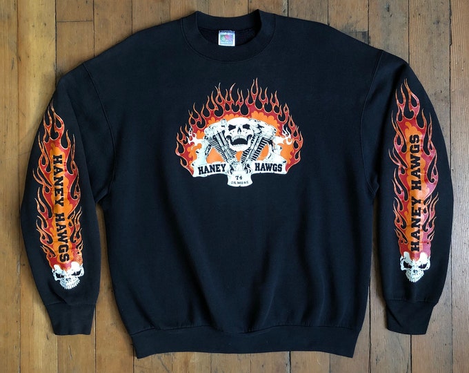 Vintage 1990s Haney Hawgs Motorcycle Sweatshirt - Etsy