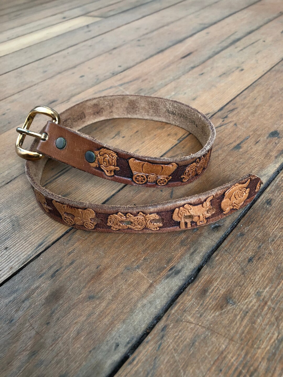 Vintage 1970s Disney Tooled Leather KIDS Belt - Etsy