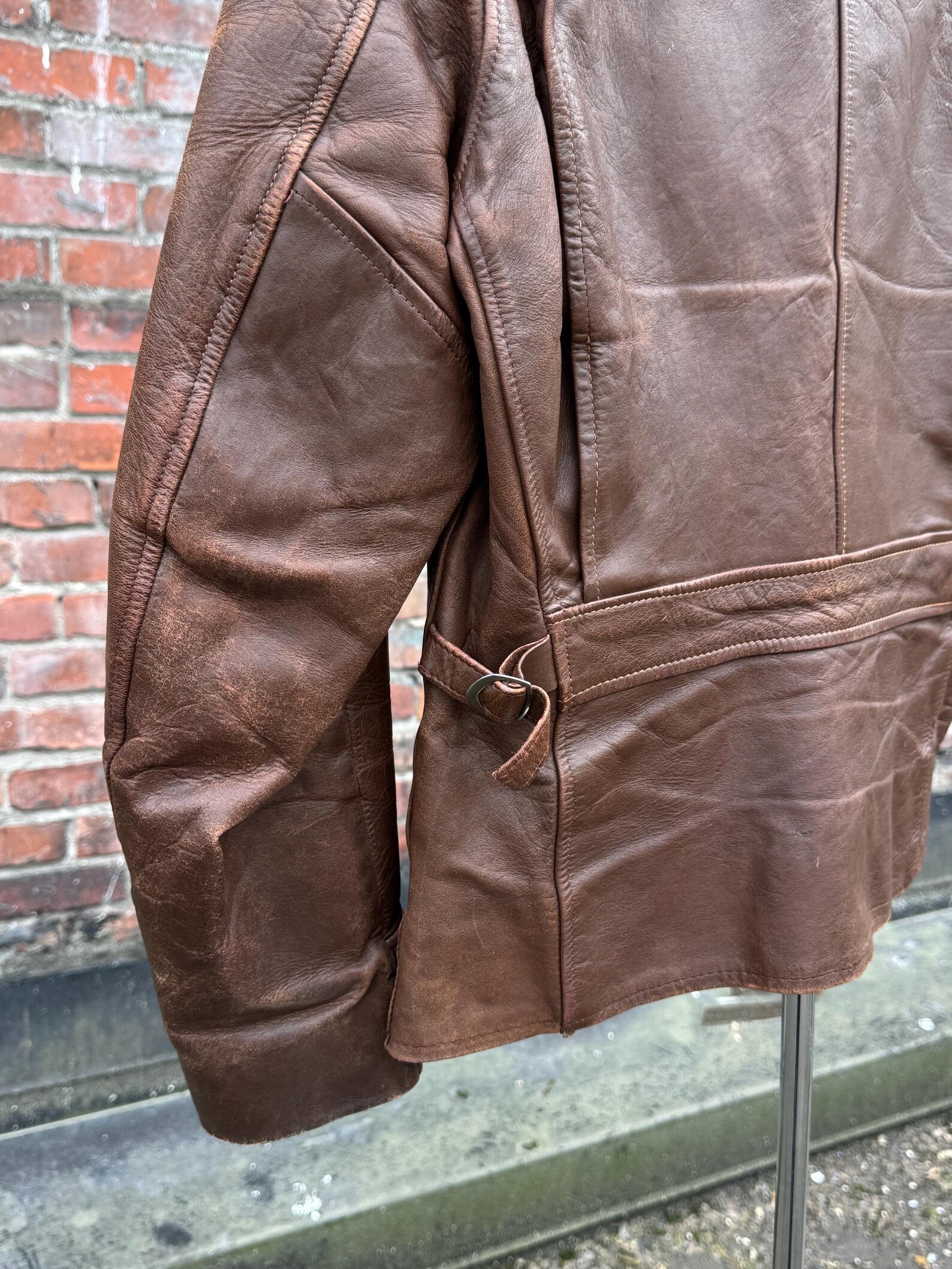 Vintage 1940s Belted Back Leather Jacket - Etsy