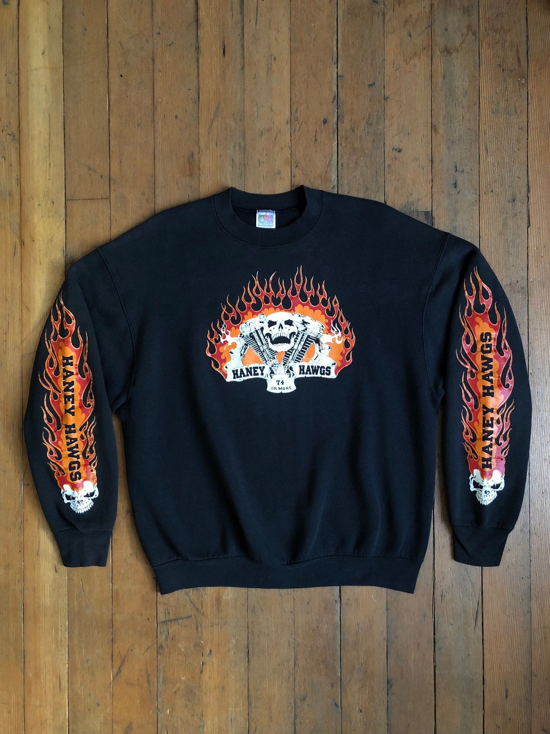 Vintage 1990s Haney Hawgs Motorcycle Sweatshirt - Etsy