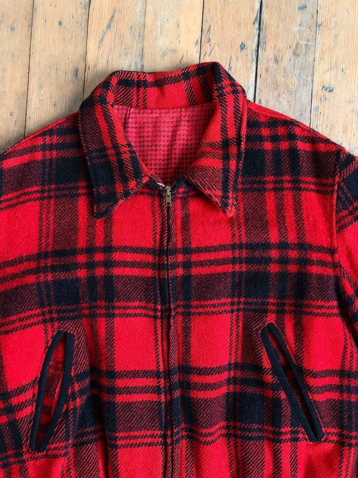 Vintage 1950s Plaid Wool Ricky Jacket - Etsy