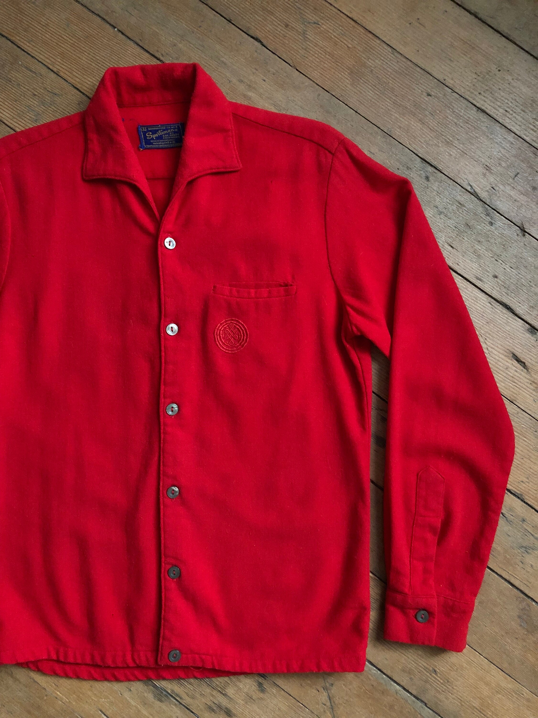 Vintage 1950s Red Wool Shirt - Etsy Australia