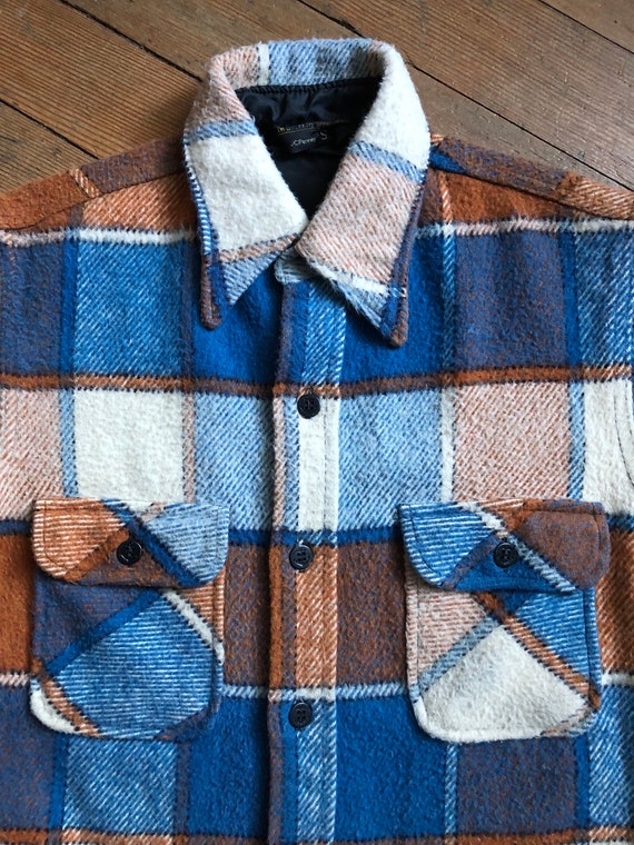 vintage 1970s plaid flannel shirt jacket - Gem