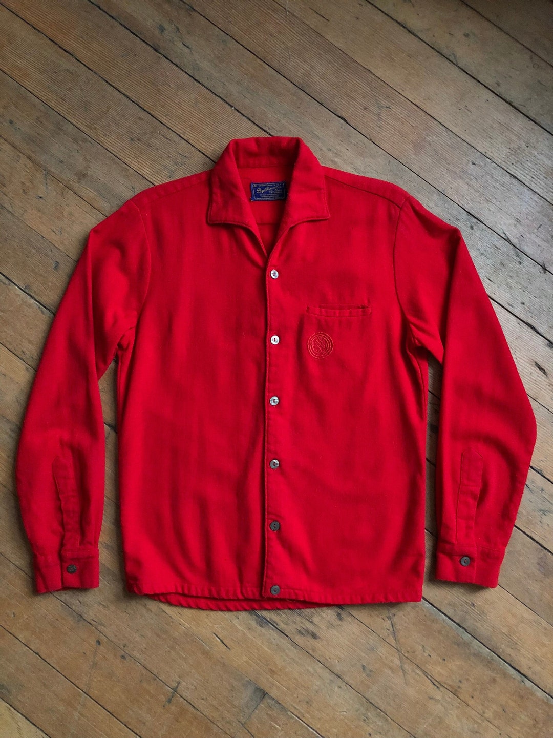 Vintage 1950s Red Wool Shirt - Etsy