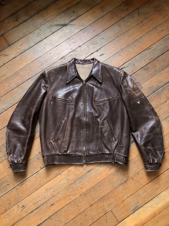 vintage 1940s German leather jacket - Gem