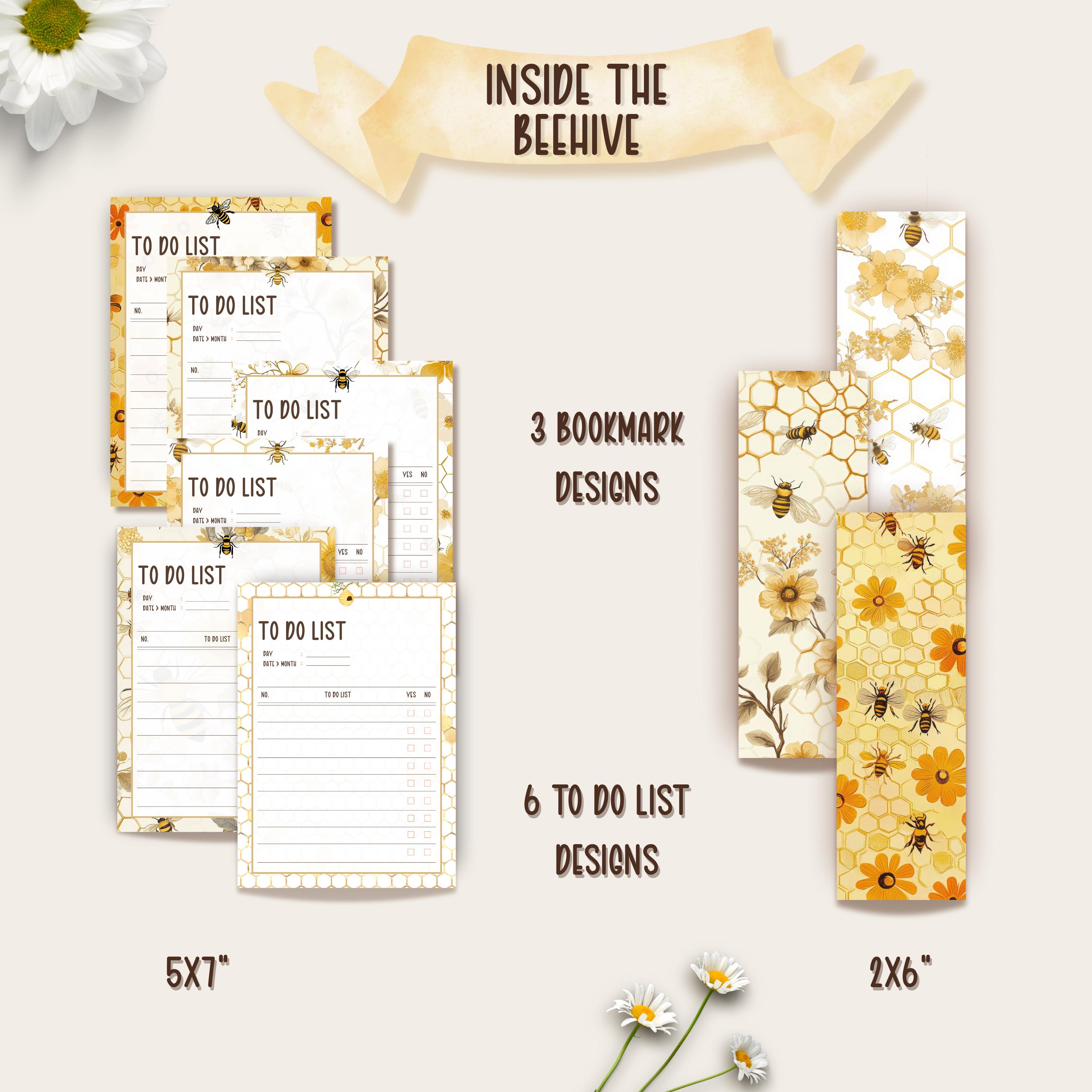 Honey Bee Stationery Set: Printable Planner, Notepads & Bookmark ...