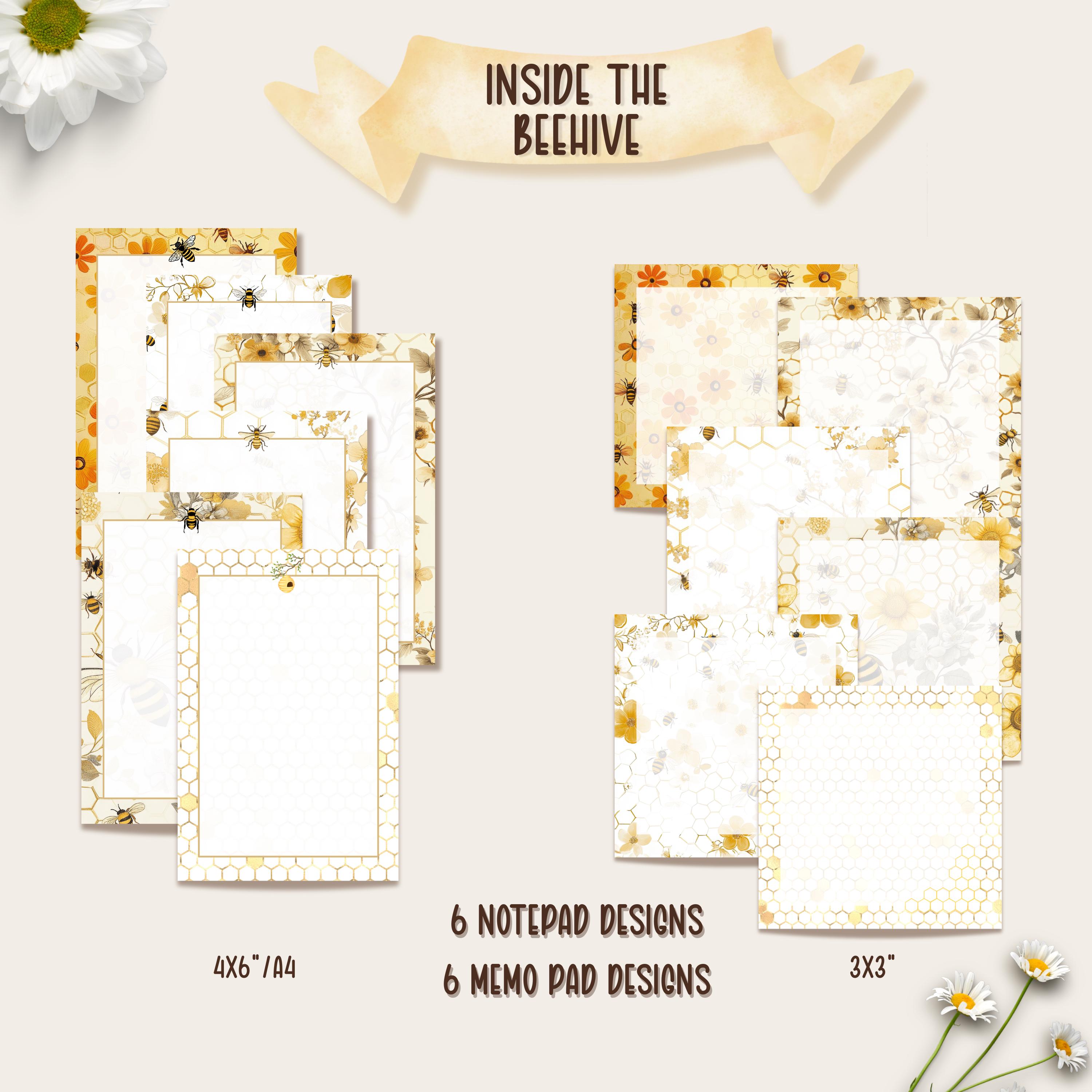 Honey Bee Stationery Set: Printable Planner, Notepads & Bookmark ...