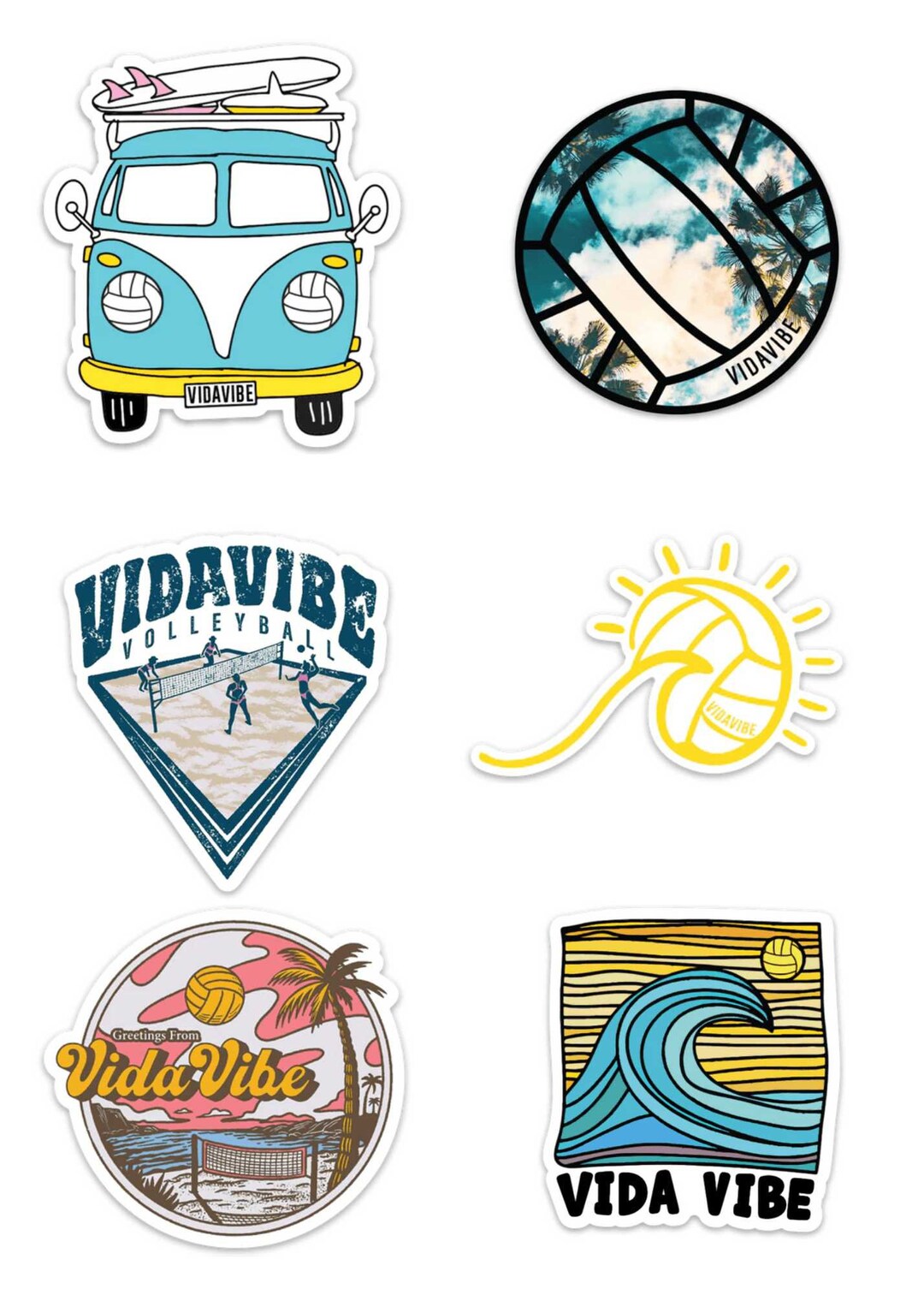 Beach Volleyball Sticker Pack - Etsy