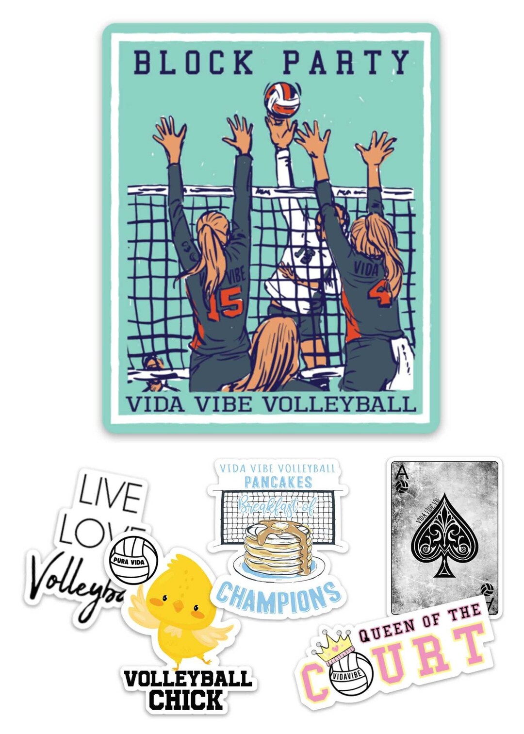 Volleyball Sticker Pack, Sticker, Volleyball Sticker, Laptop Sticker ...