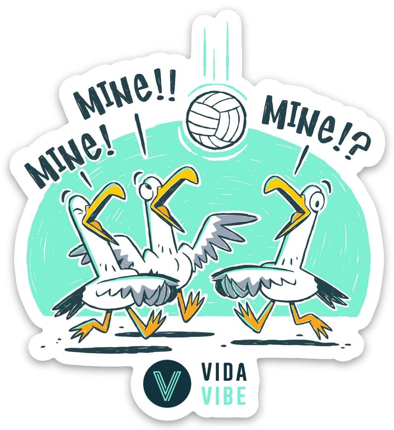 Mine Mine Mine Volleyball Sticker, Stickers, Volleyball Sticker ...