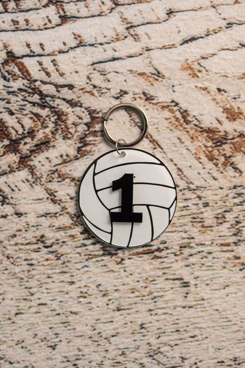 Personalized Numbered Volleyball Keychain: Backpack Accessory - Etsy