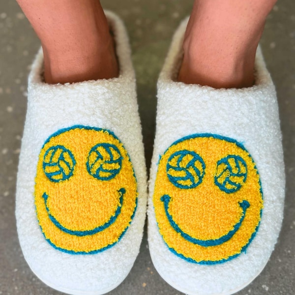 Smiley Face Slippers - Etsy