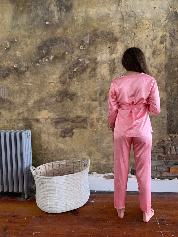 1990’s Raspberry Satin Pajamas - small / medium - Gem