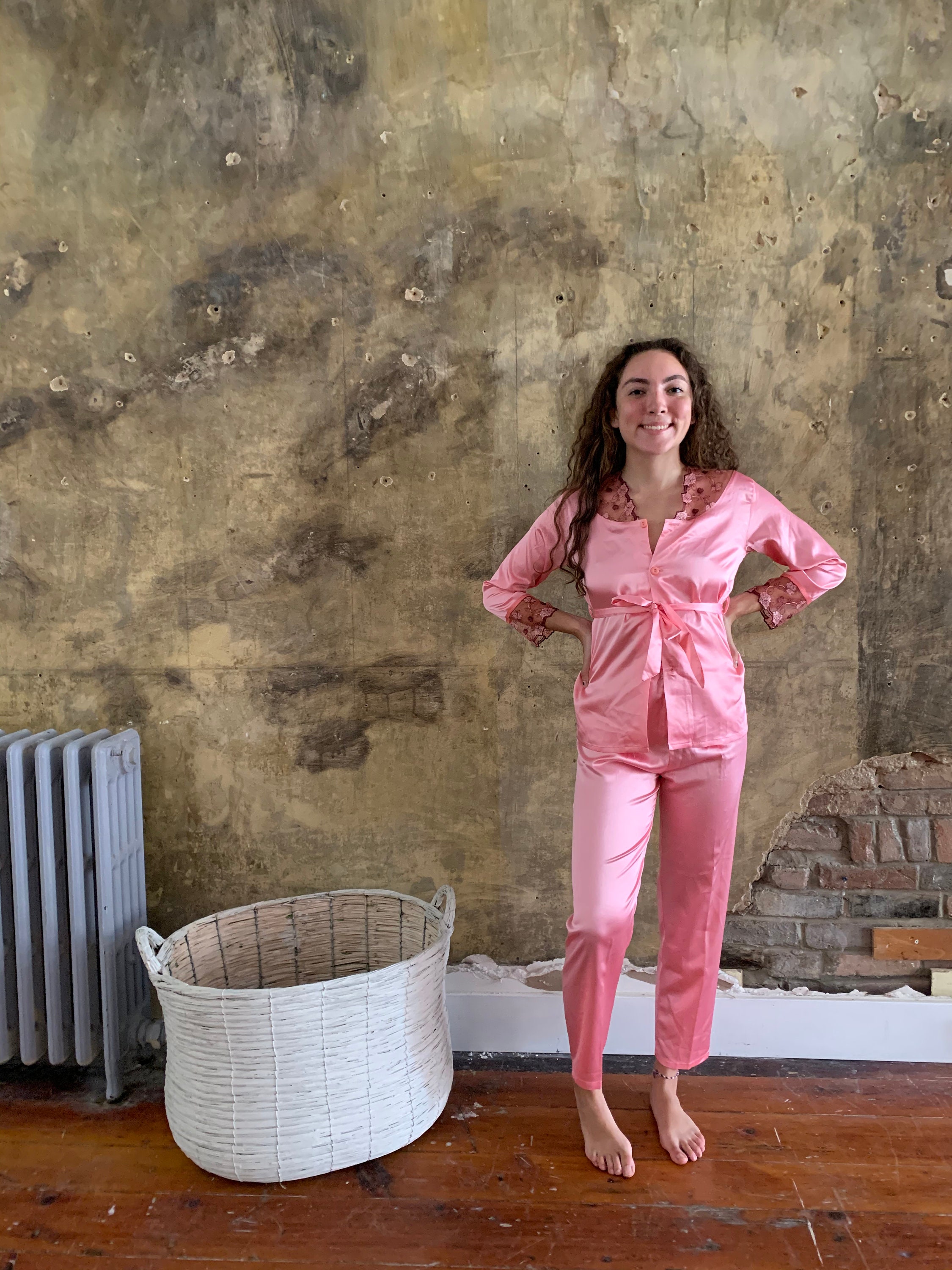 1990’s Raspberry Satin Pajamas - Small / Medium - Etsy Australia