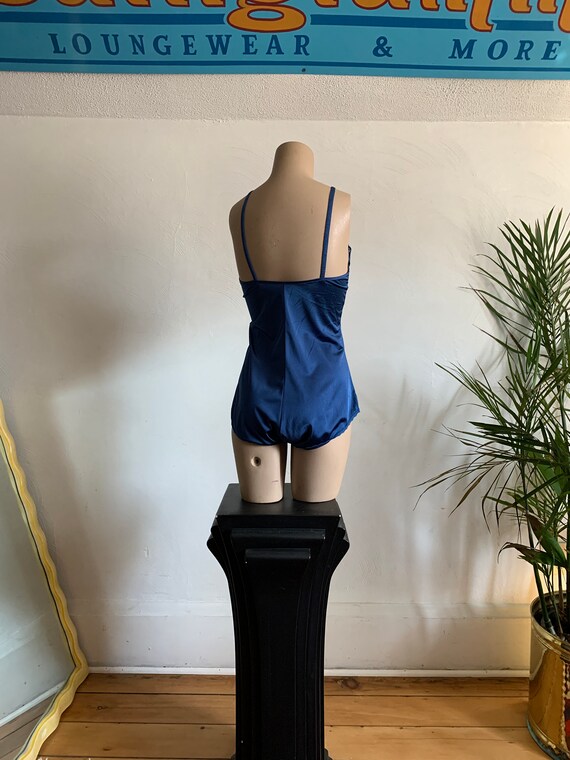 Vintage Blue Flutter Teddy Bodysuit . Blush .- small - Gem