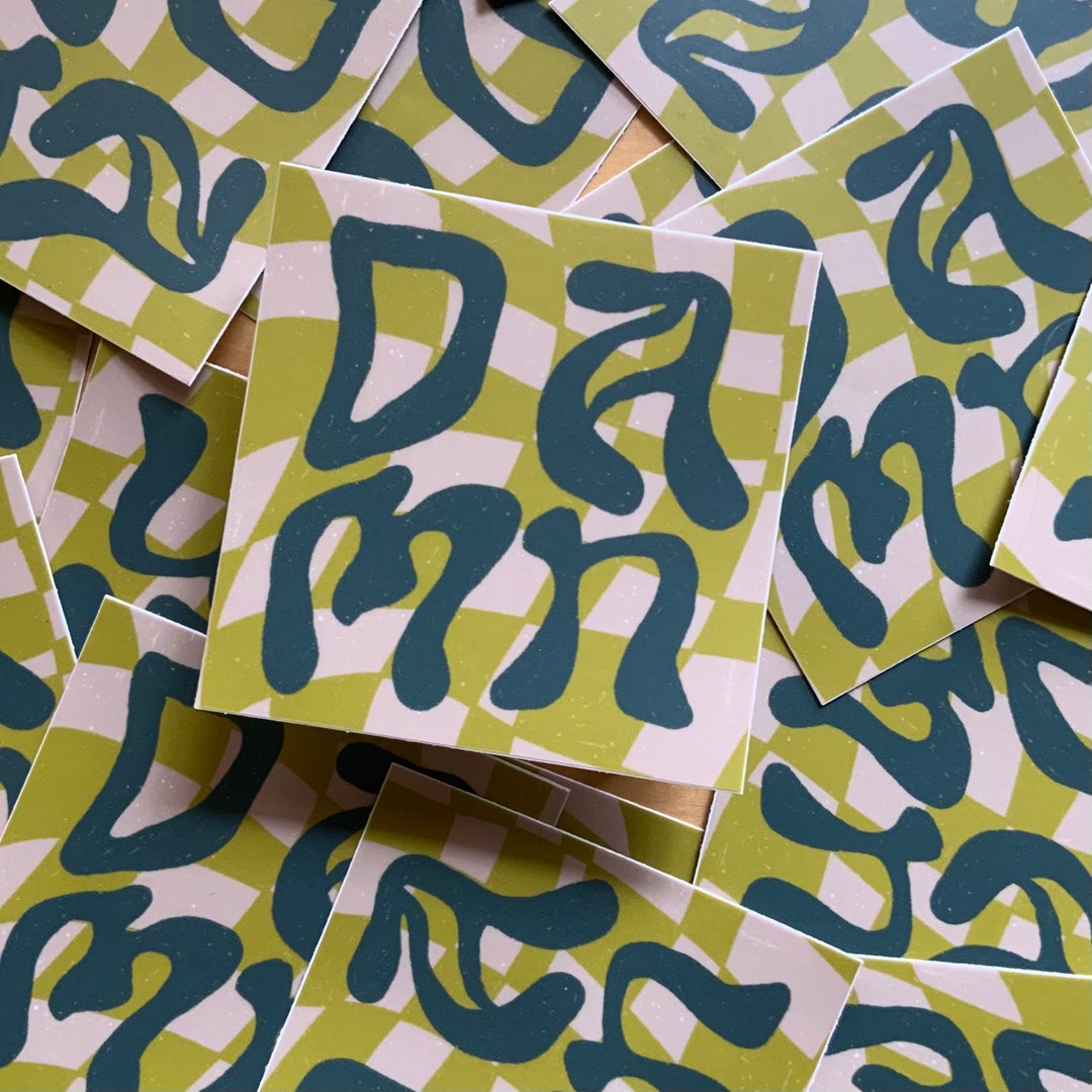 Curse Word Sticker. Damn Sticker. Hand Lettering. Hand Drawn Type ...