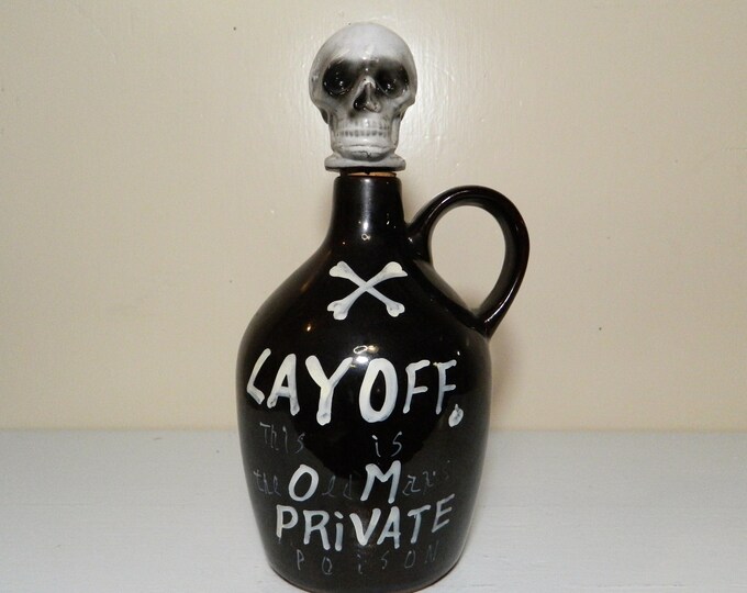 Vintage Pirate's Jug Decanter Clay Skull Corked Jug Norcrest Japan Old ...