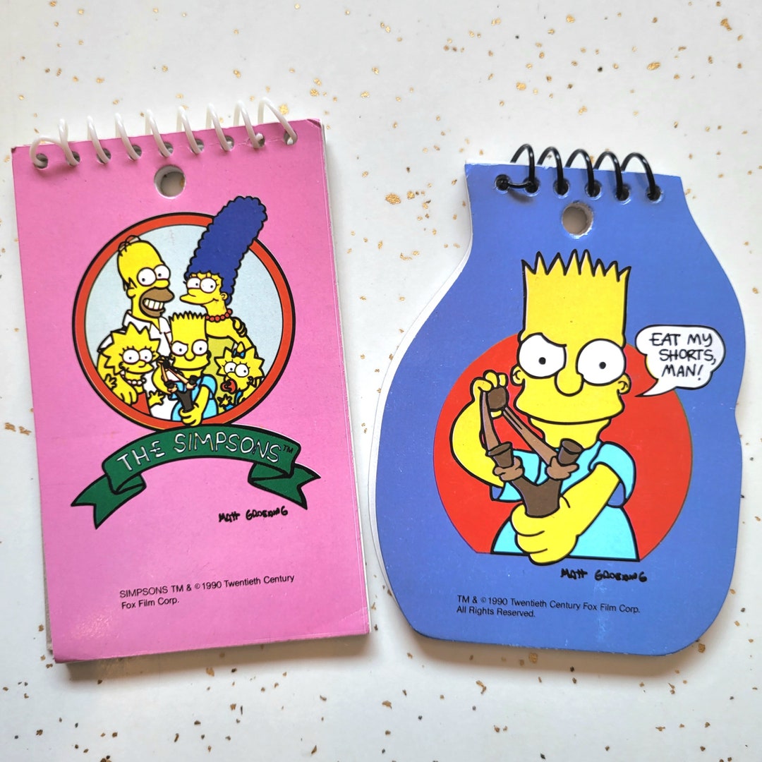 Vintage 90s the Simpsons Personal Notepads Bart Simpson Eat My Shorts ...