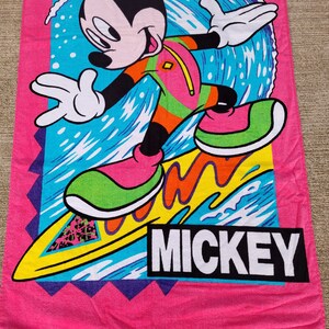 Vintage Walt Disney Mickey Mouse Beach Towel Hot Surf Mickey 90s Rad ...