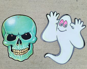 Vintage BEISTLE Glow in the Dark DIE CUT Ghost Cutouts Set of 3 ...