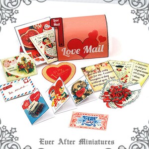 1:12 Valentines Day MAILBOX Dollhouse Miniature Letter Set – Printable ...