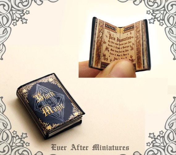 Black Magic Dollhouse Miniature Book – 12th Scale OPENABLE Dollhouse ...