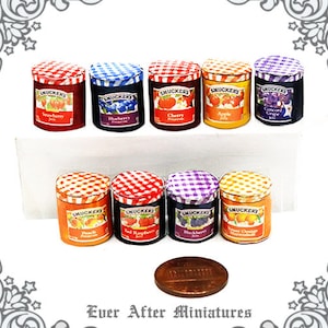 9 MINIATURE JAM Set – 1:12 Diy Printable Miniature Kitchen Dollhouse ...