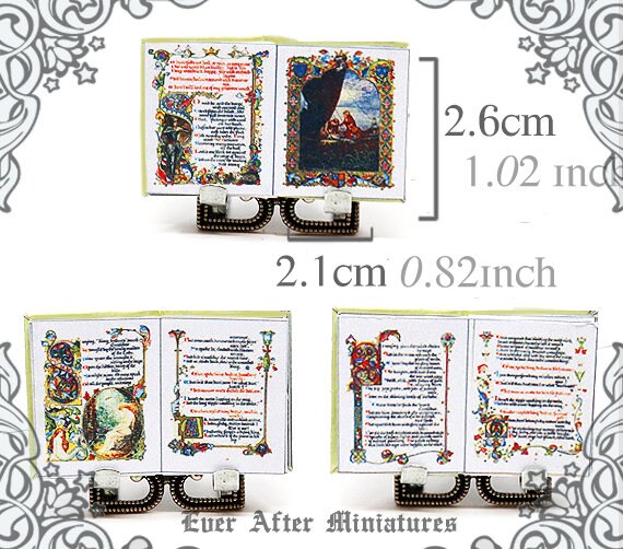 1:12 King Arthur POEM MANUSCRIPT Illuminated Dollhouse | Etsy