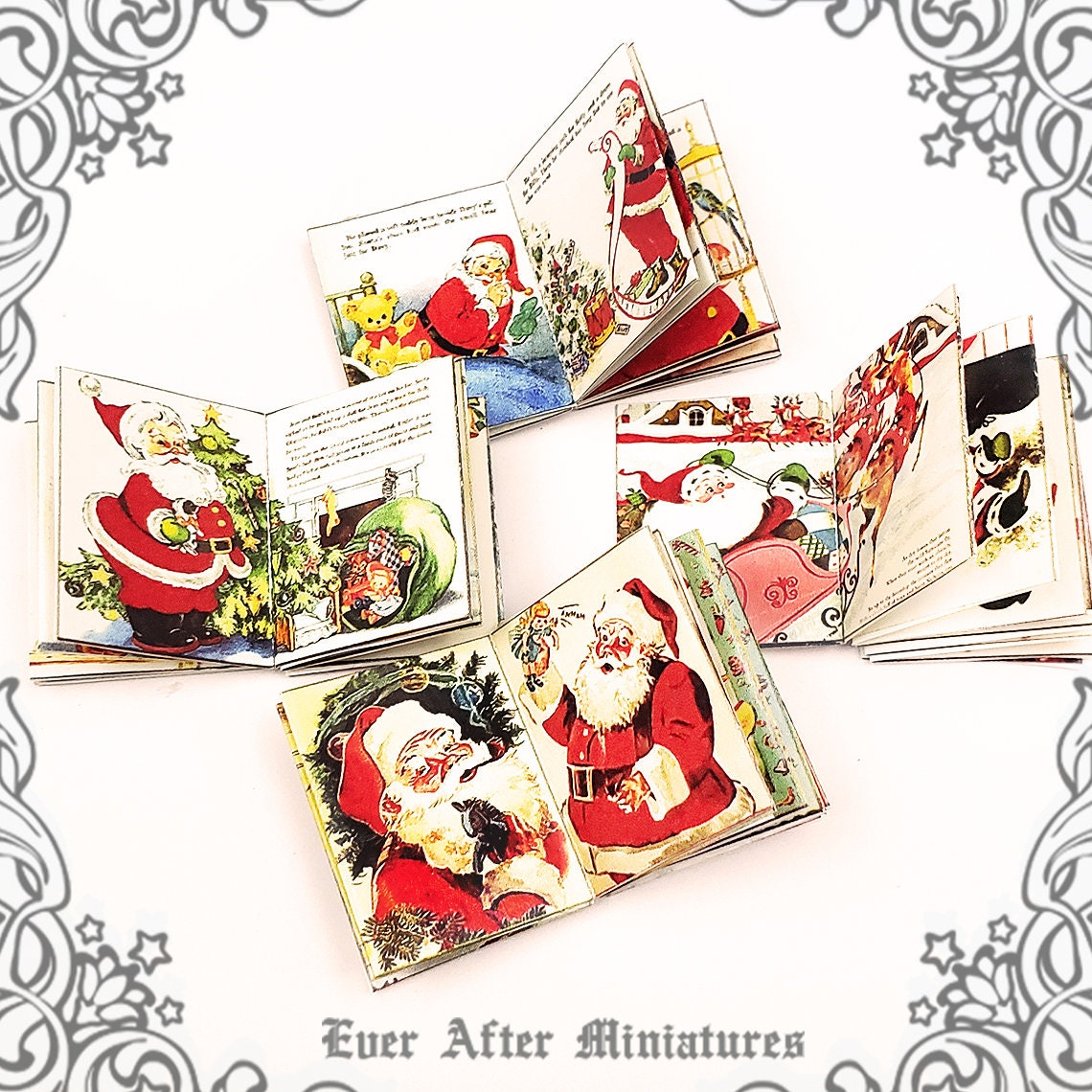 1:12 Santa INSIDE PAGES for Christmas Dollhouse Miniature Book Cover ...