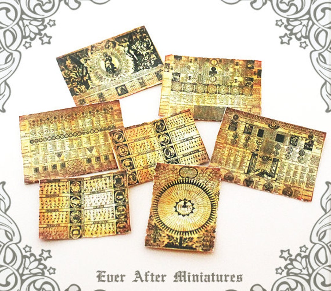 VIRGA AUREA Magic Miniature Scroll Set #4 – 1:12 Miniature Dollhouse ...