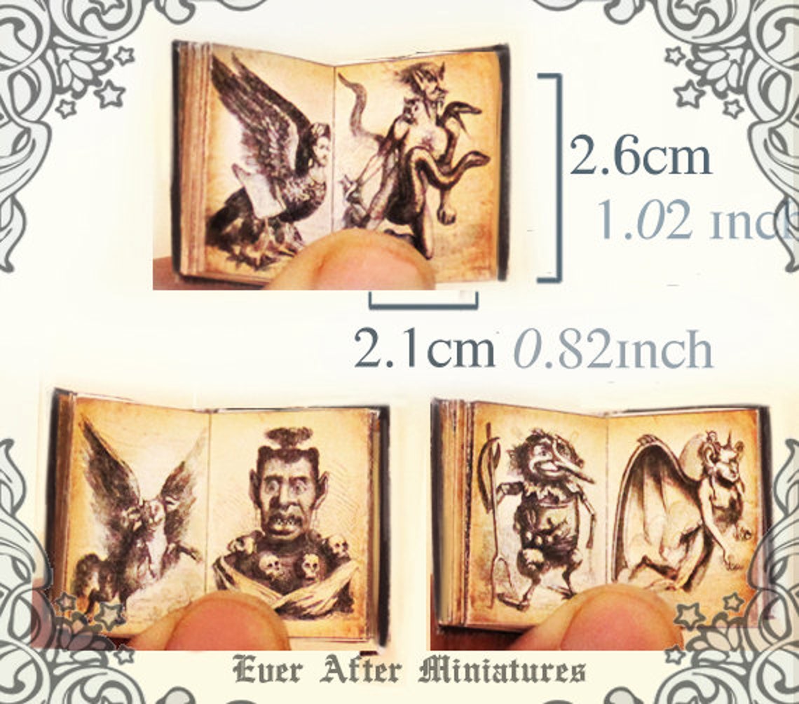 Demon Dollhouse Miniature Book 1:12 Openable BOOK of DEMON | Etsy