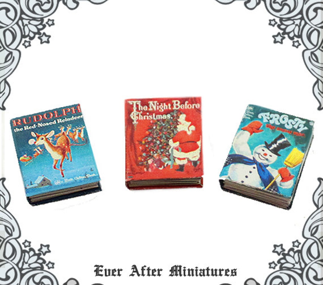 3 Christmas Dollhouse Miniature Book Set B –1:12 Full Set of Christmas ...